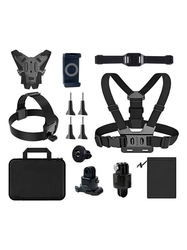Крепление для телефона на грудь "14 в 1" для GoPro, черное