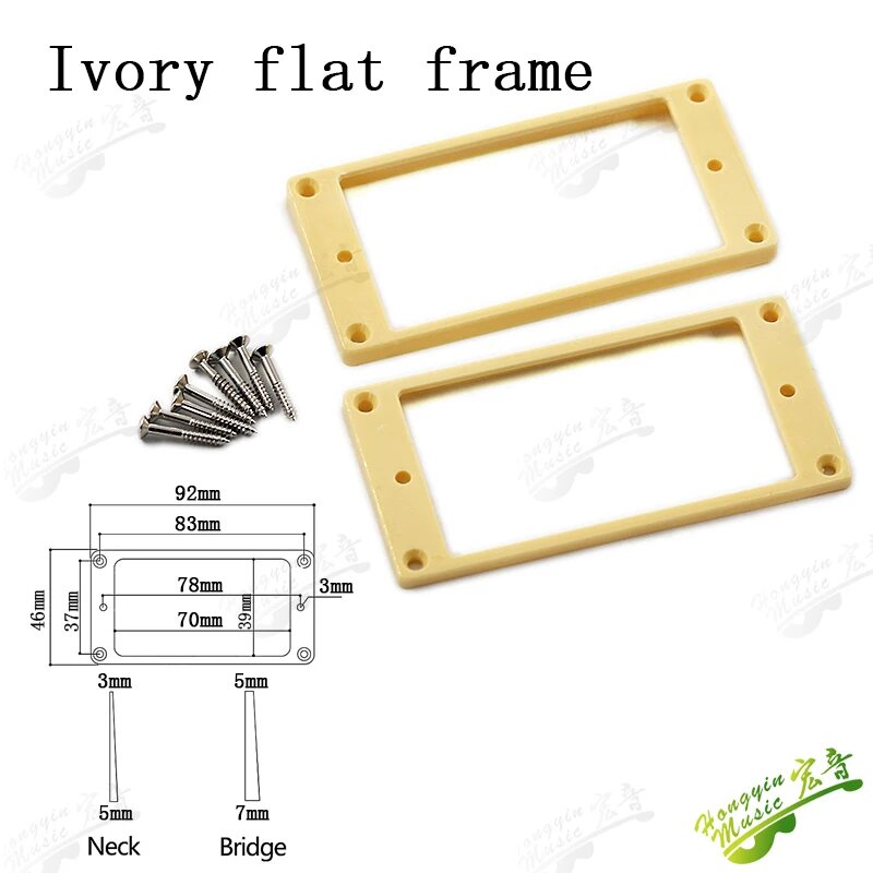 Рамки для звукоснимателей Huatool для электрогитары Ivory white plain