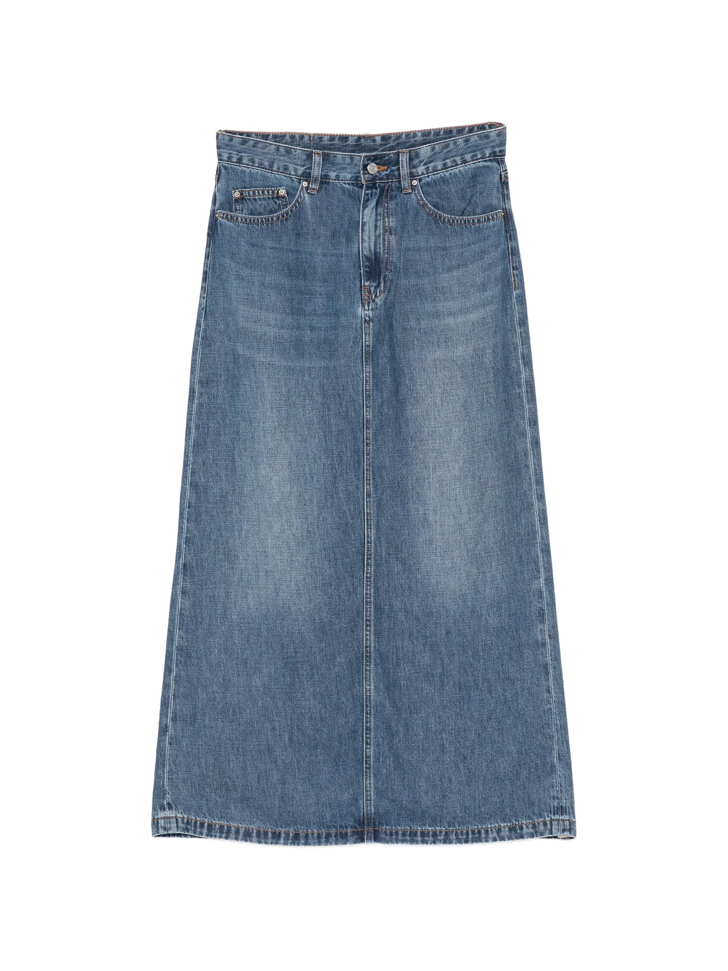 Юбка A-line midi denim skirt