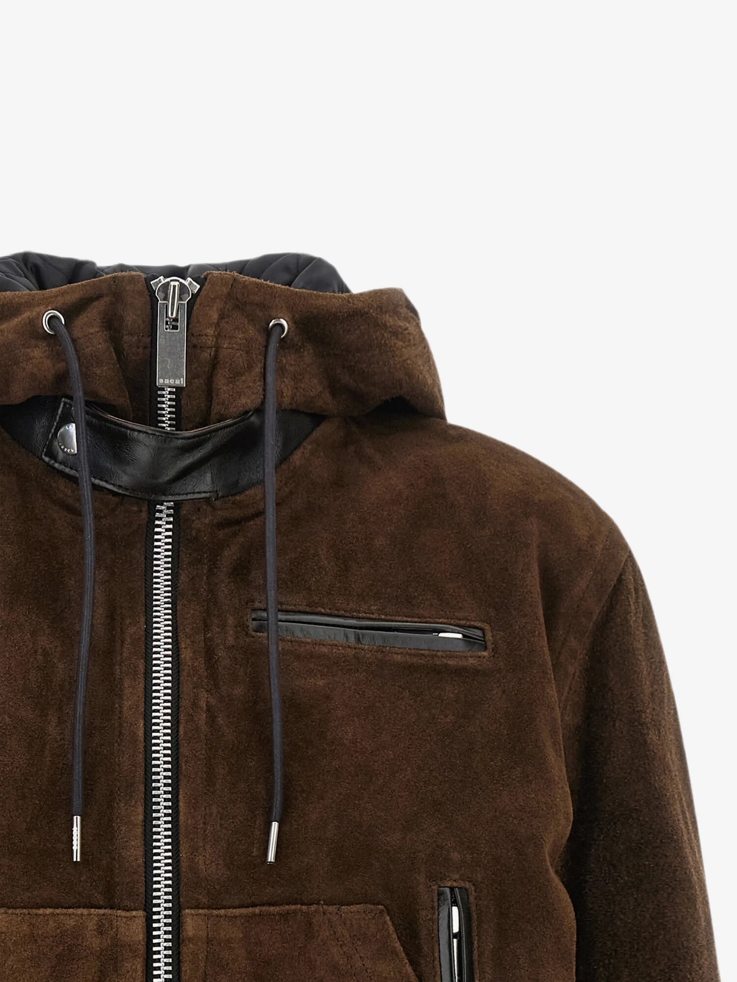 Куртка Sacai Suede-panelled leather jacket, размер 46 — фото 1