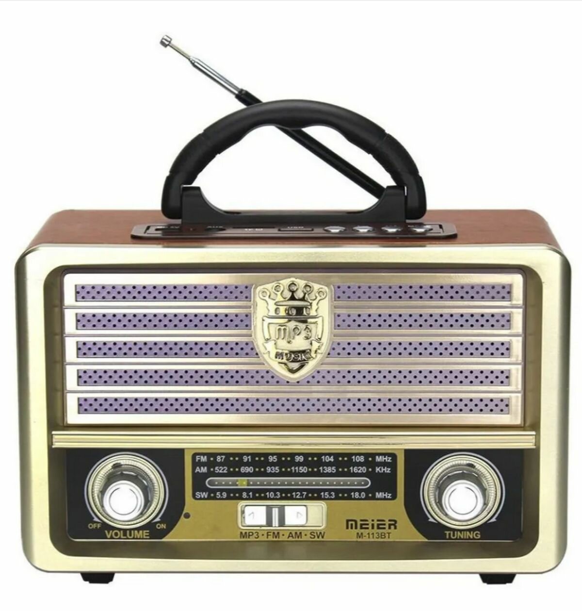 Радиоприемник в ретро стиле Bluetooth+MP3 плеер M-113BT (светло-коричневый)