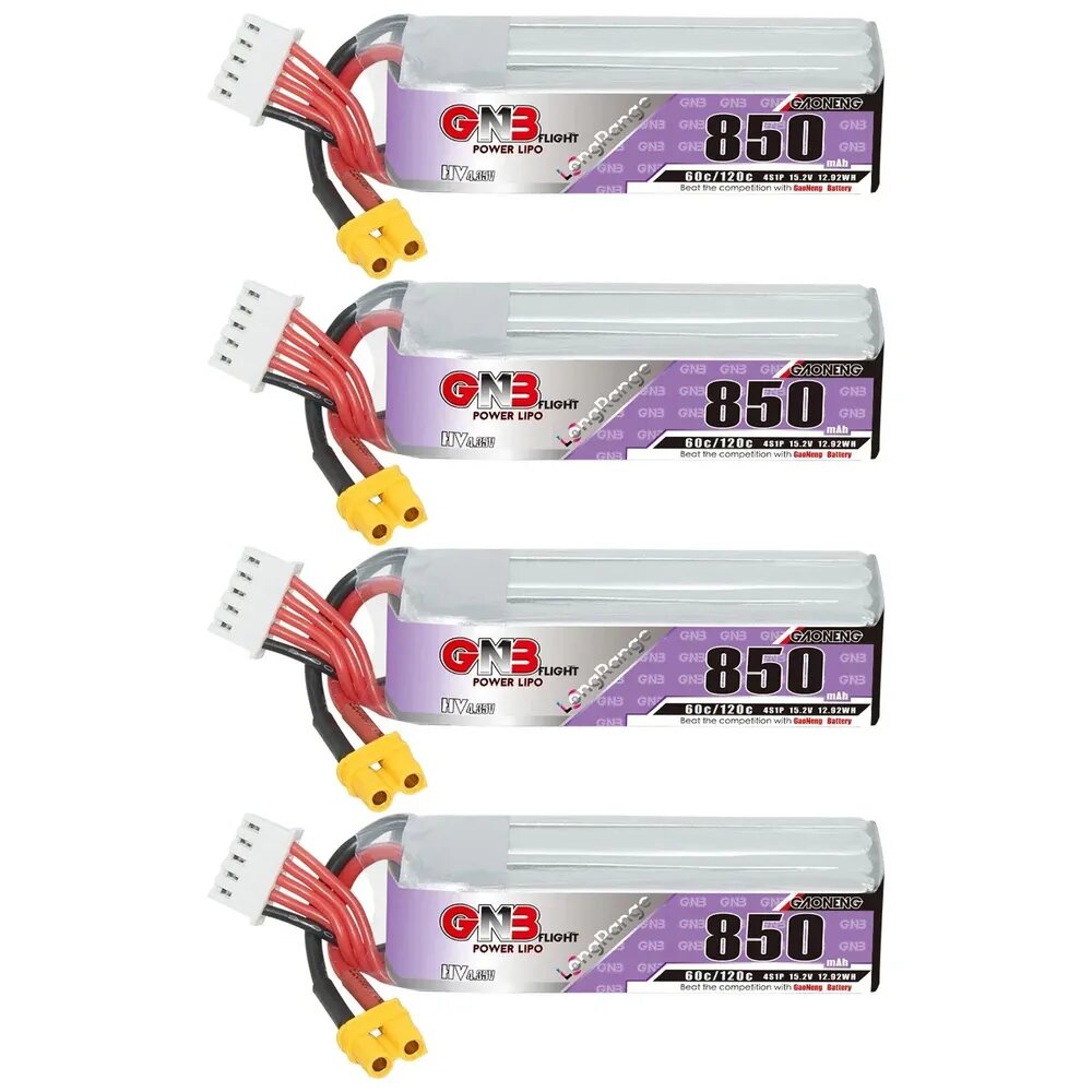 GAONENG GNB 850mAh 4S 15.2V 60C With XT30 Plug Аксессуары для игрушечных автомобилей