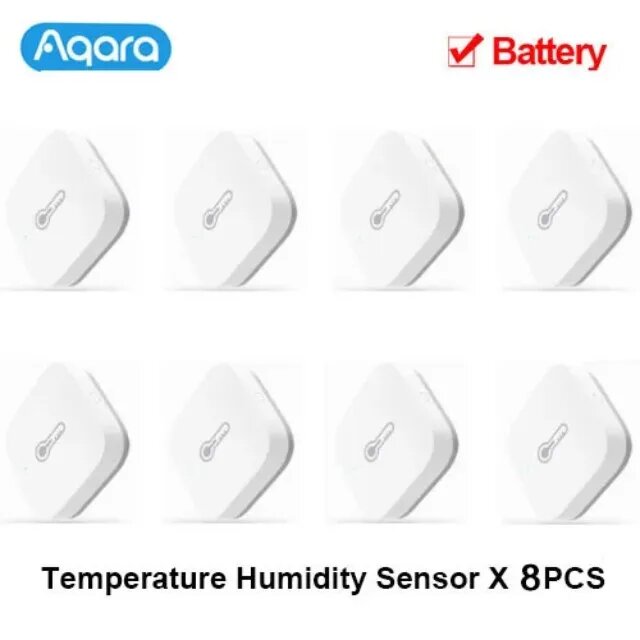 Датчик температуры Aqara Zigbee Умный датчик атмосферного давления влажности окружающей среды Умное управление Подключение для приложения Xiaomi Mi Home - 8 штук