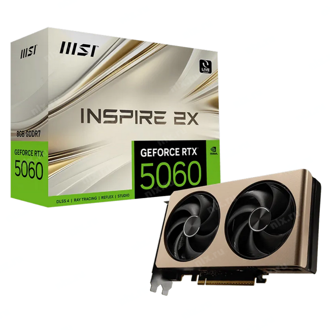 MSI RTX 5060 8G INSPIRE 2X (GeForce® RTX 5060) 8 Гб, GDDR7, 128 бит, PCI Express