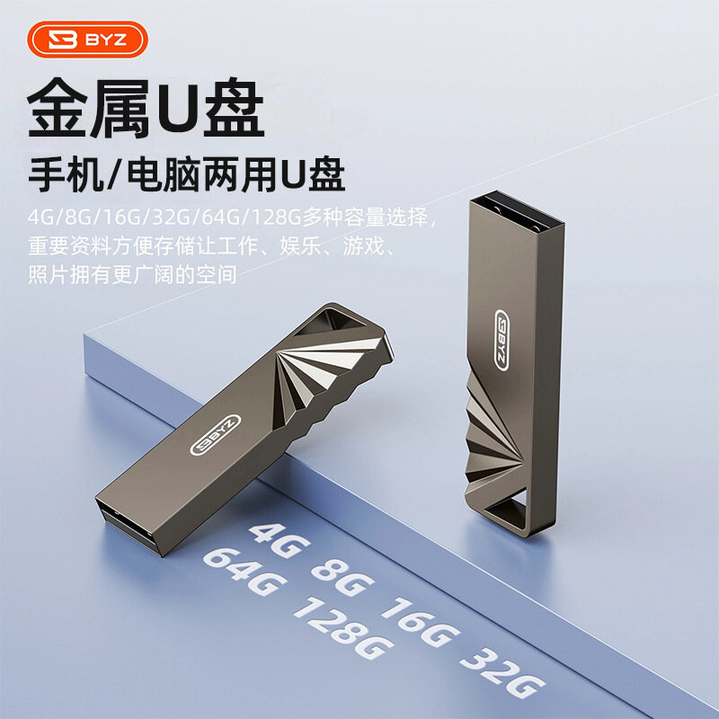 Металлический USB-накопитель F757, 128 ГБ для ПК и смартфона, компактный дизайн