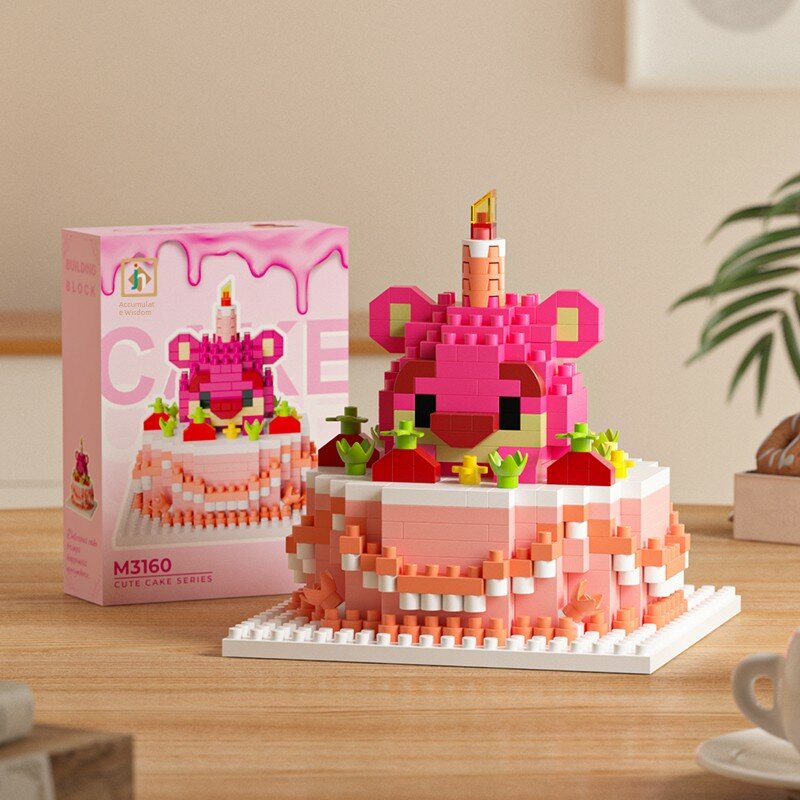 Sanrio Стрэбери Беар Торт Собираемый Конструктор, Мелкие Детали, Образовательный Подарок