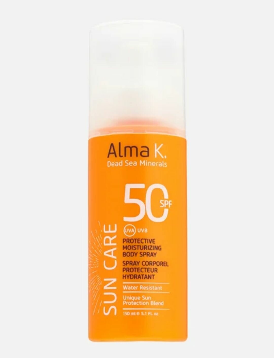 Солнцезащитный увлажняющий спрей для тела spf 50 ALMA K. protective moisturizing body spray