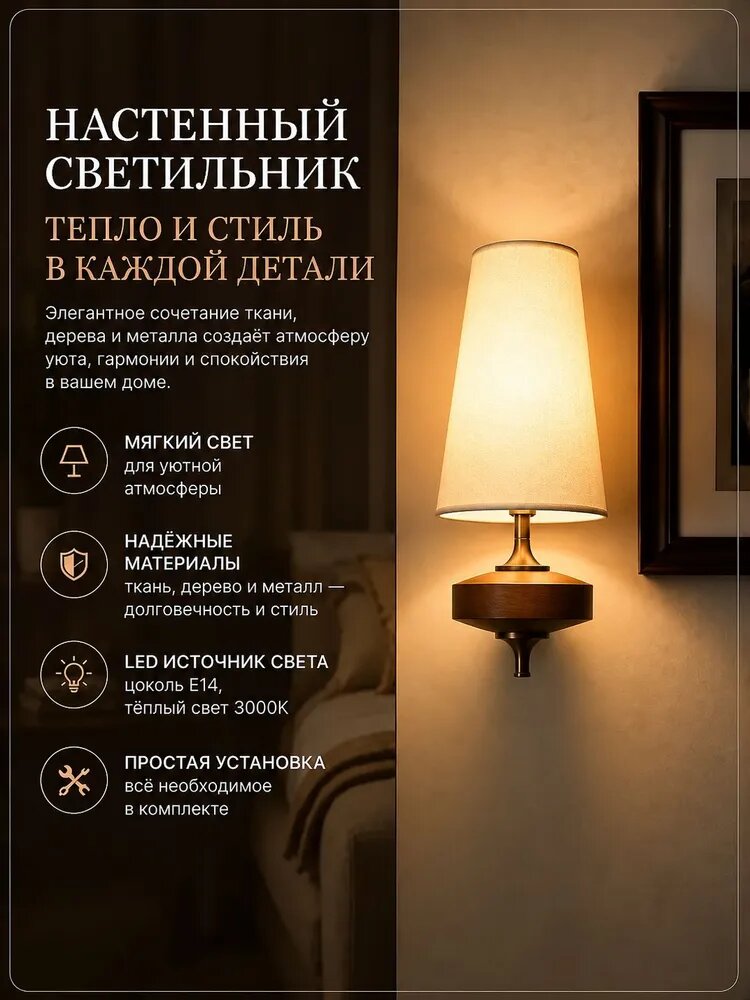 Настенный светильник, E14