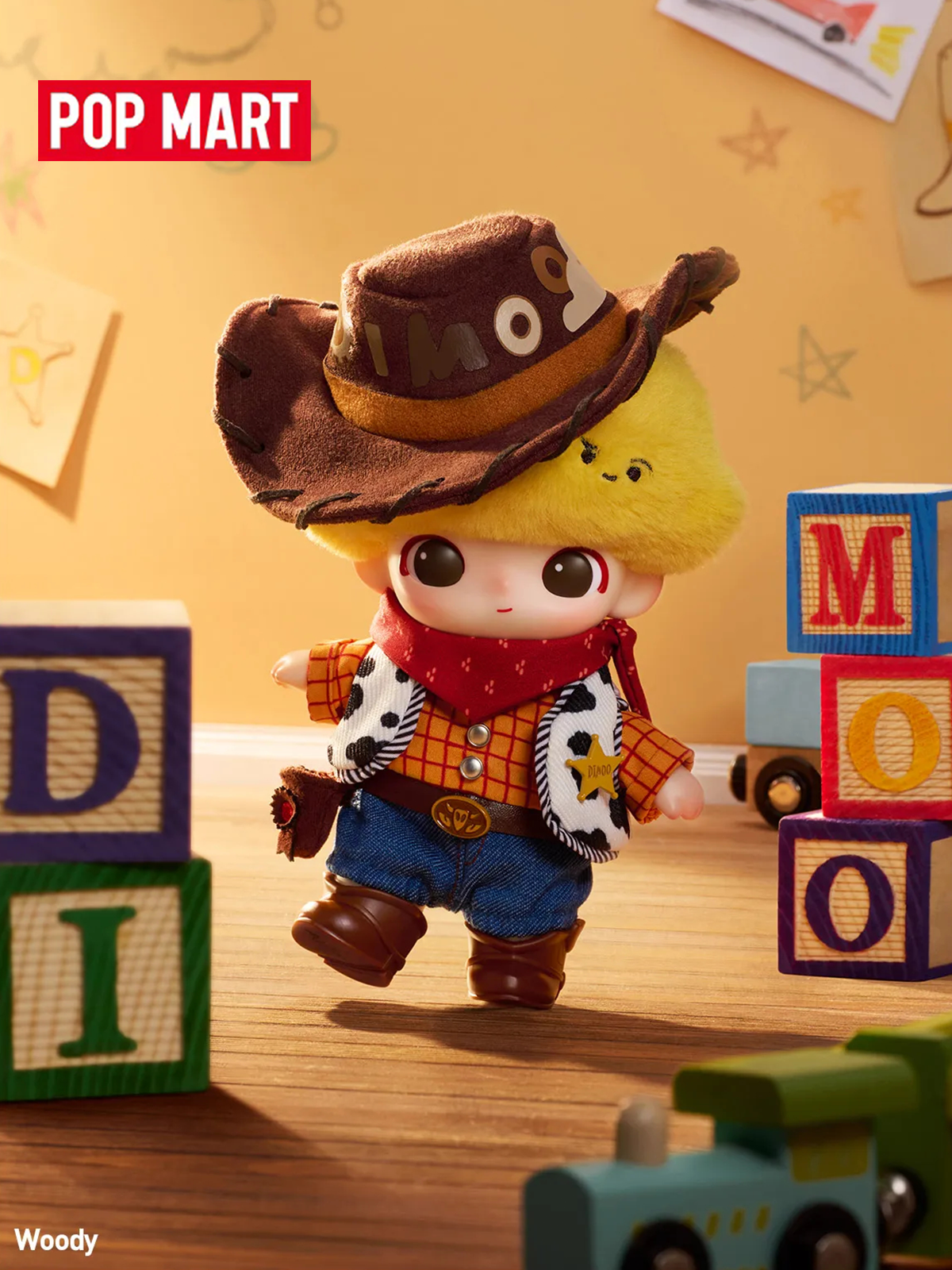 Коллекционная фигурка Слепая коробка DIMOO WORLD × PIXAR Series VinyI Plush Pendant-Woody