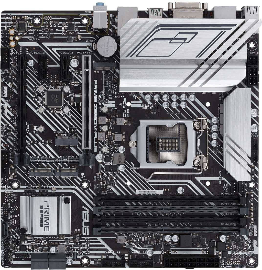Материнская плата Asus PRIME Z590M-PLUS Soc-1200 Intel Z590 DDR4 mATX AC`97 8ch(7.1) GbLAN RAID+DVI+