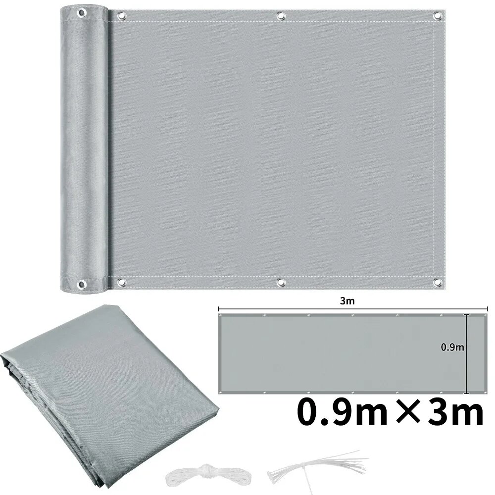 Водонепроницаемый заборный экран из полиэстера 300-600 см Light Grey 90x300CM