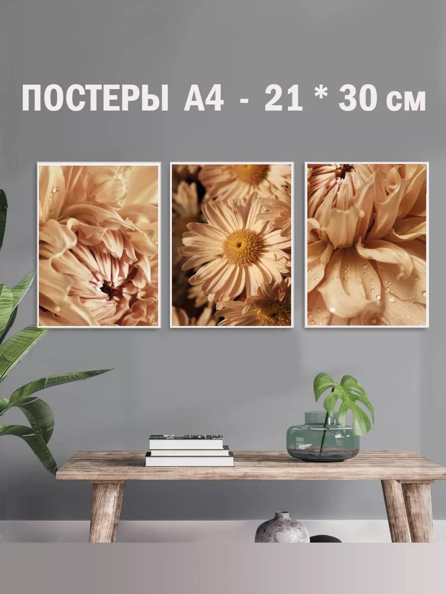 Интерьерные осенние Постеры на стену А4 21 на 30 см