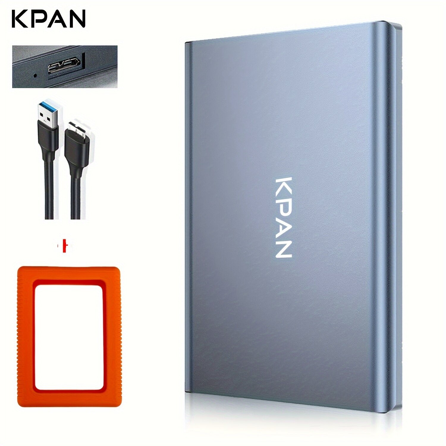 Внешний портативный жесткий диск 500 ГБ USB 3.0 2.5 дюйма металлический корпус серый