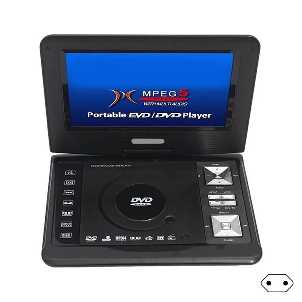Портативный EVD-плеер 9,8 дюйма, поддержка дисков, VCD, MP3, MP4, JPG