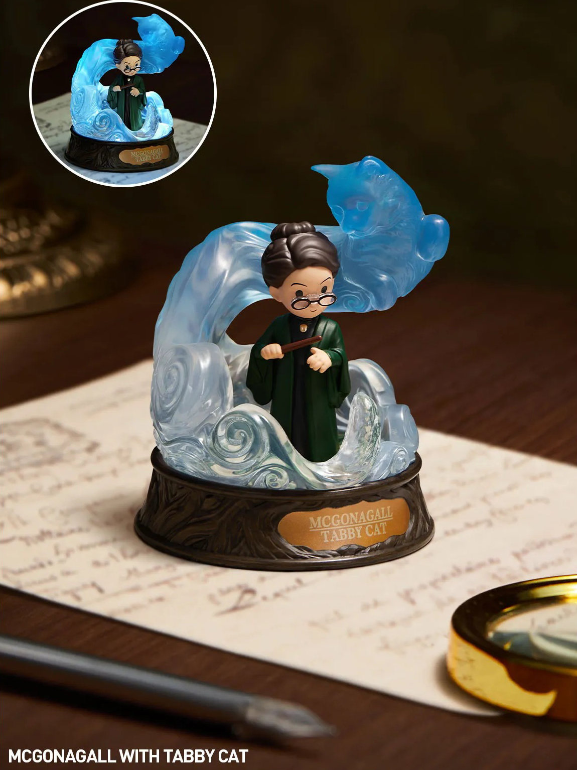 Коллекционная фигурка Pop Mart Harry Potter Patronus Series Figures-MCGONAGALL WITH TABBY CAT, пластик, 1шт, 11см