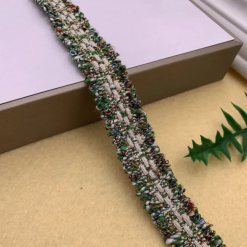 Твидовая лента Chanel 20 мм, цвет Two Edge-Green