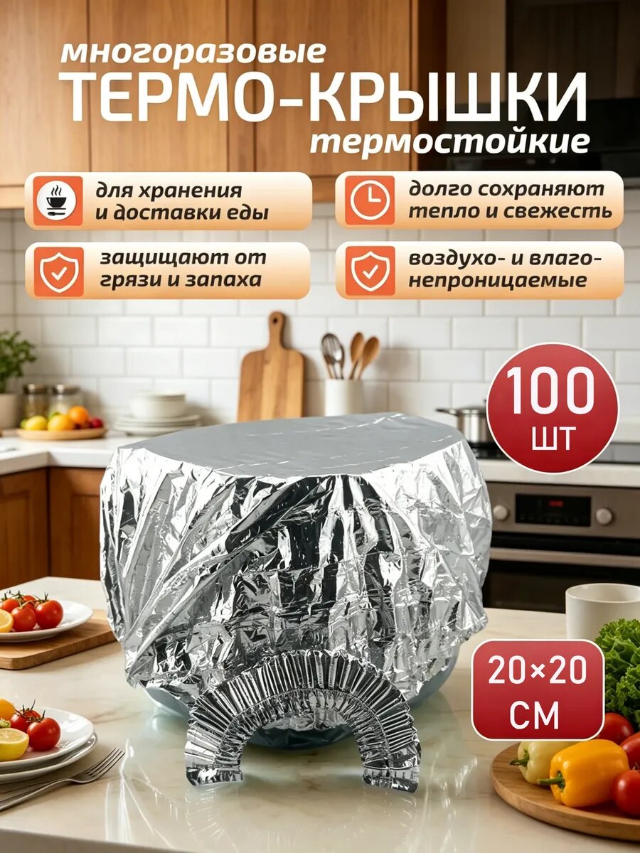 Фольгированные пакеты на резинке для тарелок