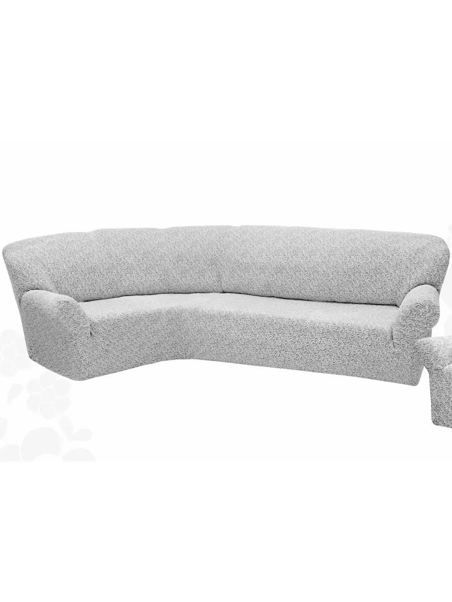 Camilla Home Чехол на мебель для углового дивана 100x285 см узоры светло-серый