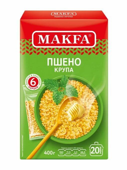 Makfa Пшено шлифованное, 66 г х 6 пак/