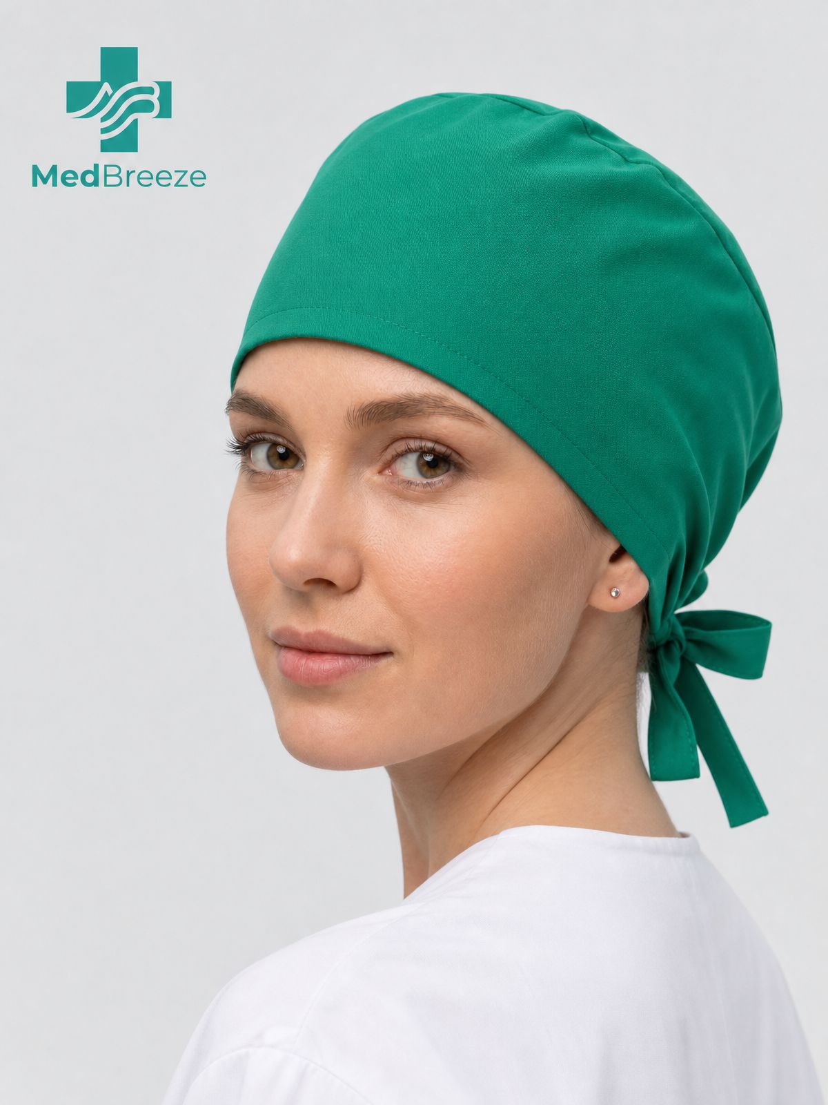 Шапочка медицинская однотонная MedBreeze, быстросохнущий хирургический колпак с охлаждающим эффектом и впитывающей лентой