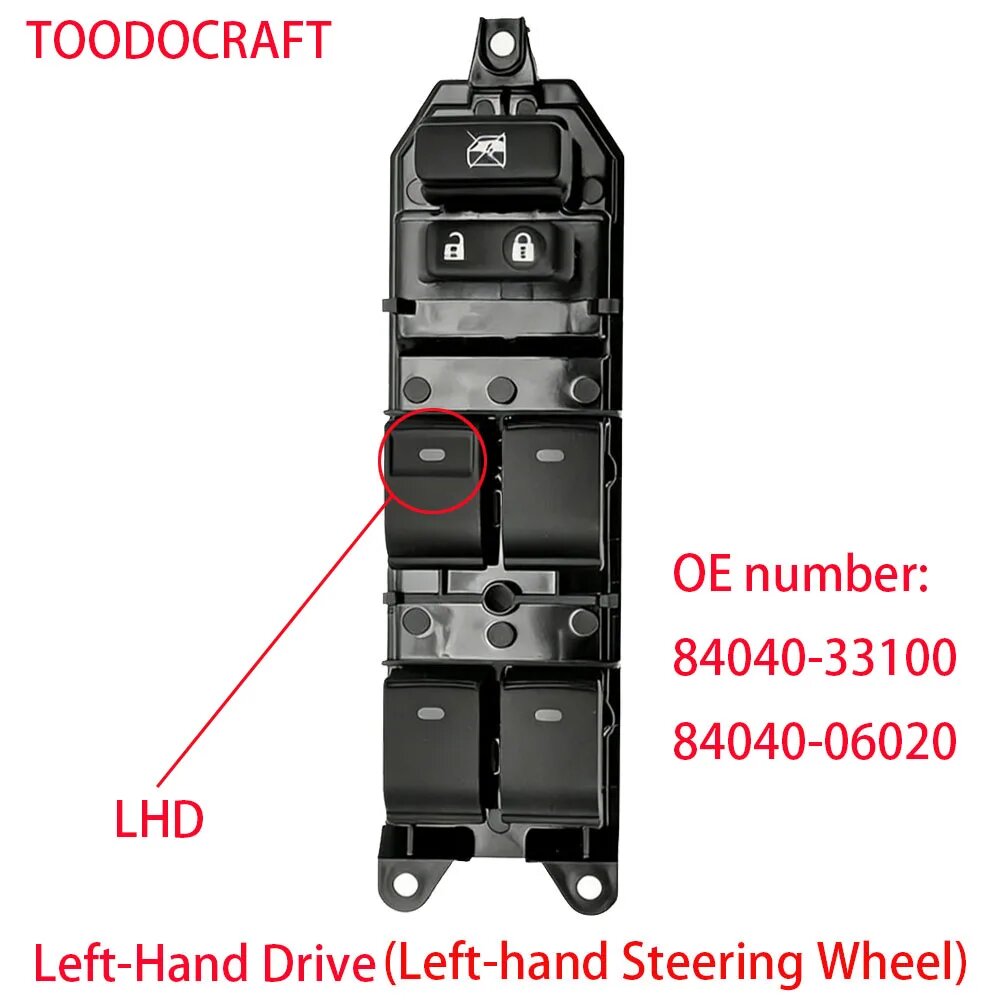 84040-33100 Переключатель стеклоподъемника для Lexus CT200h, Toyota LHD