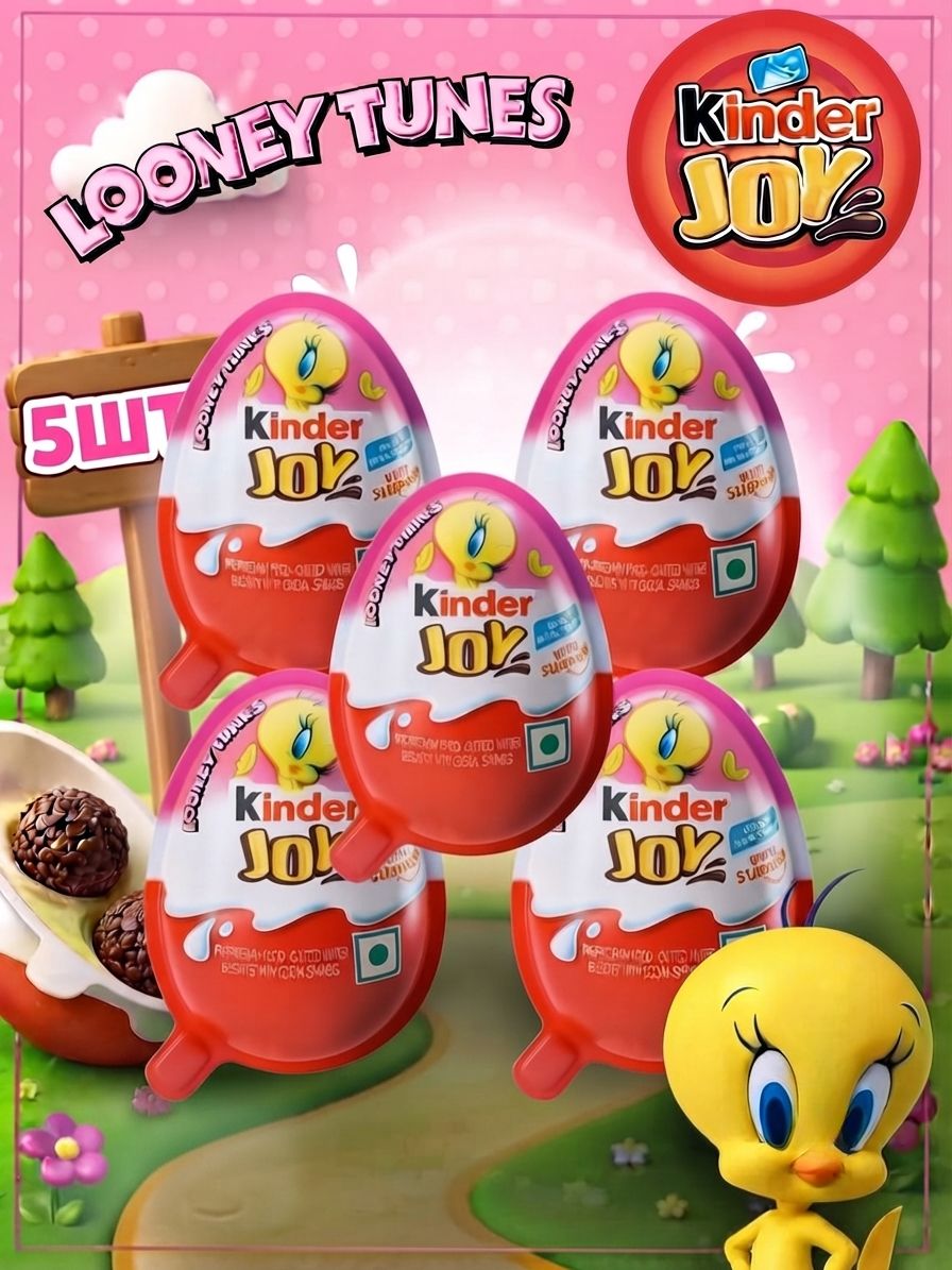 Яйцо шоколадное Kinder Joy Луни Тюнз, Looney Tunes Киндер Джой, 20г