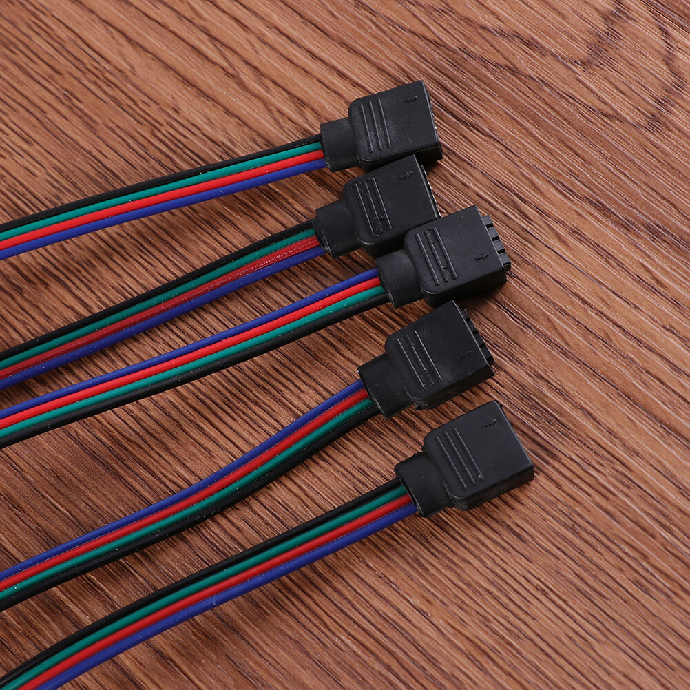 10 Шт Соединитель Для Ленты RGB 4 Пина 10 Мм Гибкий И Прочный Кабель Без Пайки 10 Pcs