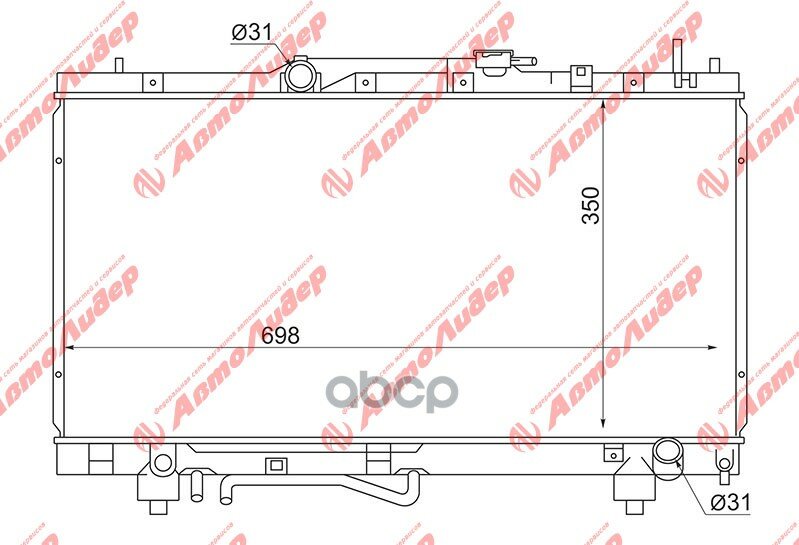 Радиатор охлаждения /AUTOLEADER для TOYOTA CALDINA, CARINA, CORONA /1992-2001 /ST19# - ST21# 1996-2002 /без крышки; TY-ST210-.