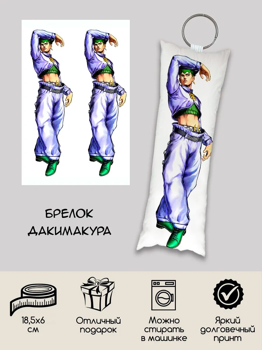 Брелок дакимакура ДжоДжо 18,5х6 см