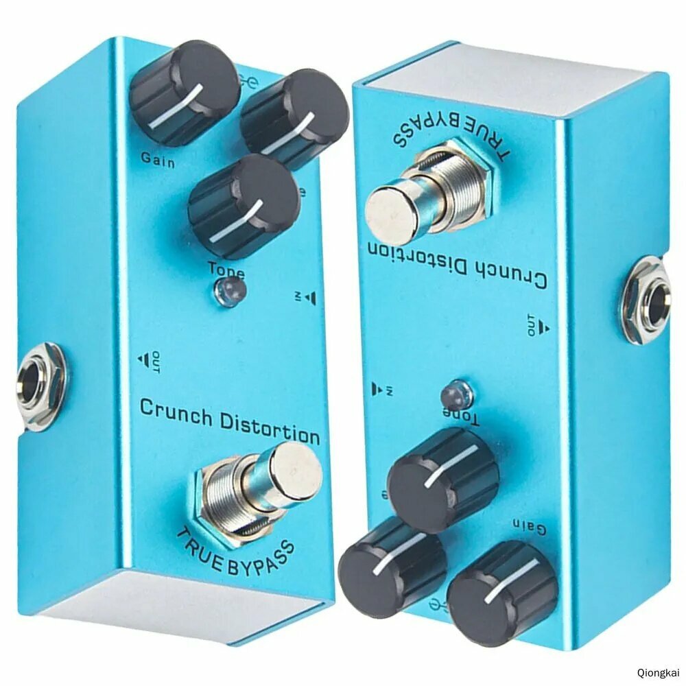 Эффект для электрогитары crunch distortion, алюминиевый корпус с покрытием