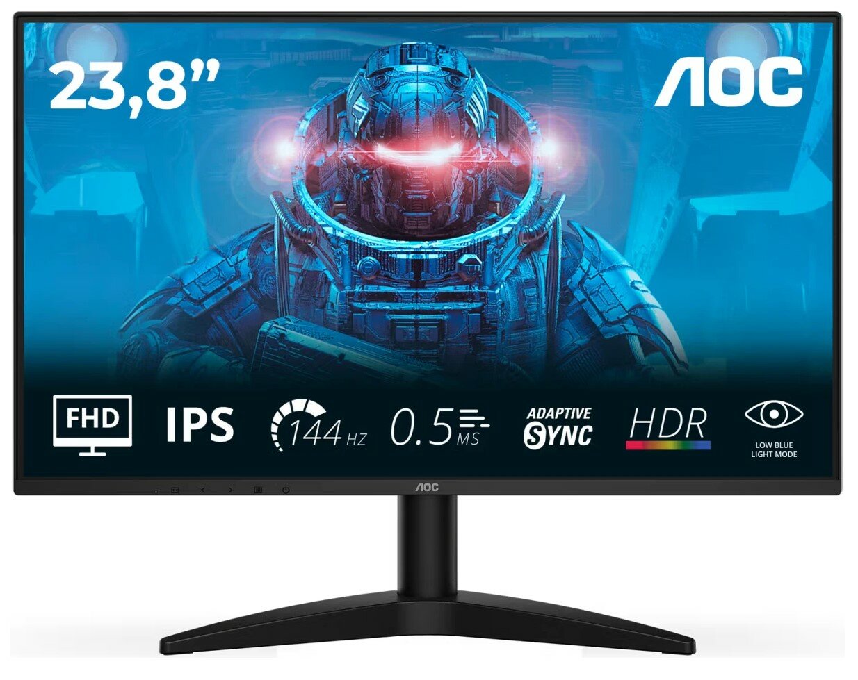 Монитор 24" AOC 24B36X (IPS, 1920x1080, 144Гц, 300 кд/м2, 4 мс), черный