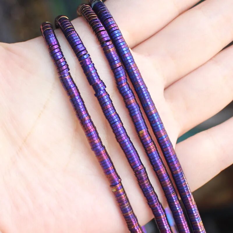 Гематитовые бусины лаerf beads 1x2-6 мм Фиолетовый, 1X3mm 360pcs, Purple