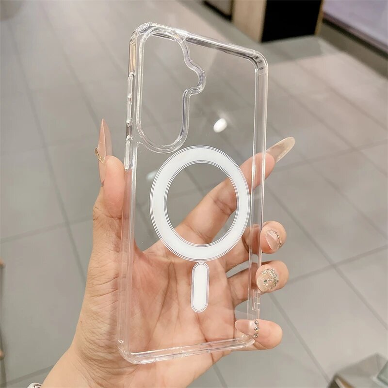 Оригинальный магнитный прозрачный чехол Magsafe для Samsung Galaxy S26 S25 S24 S21 Galaxy S25Ultra