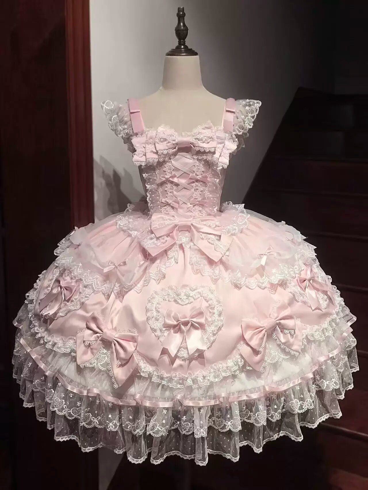 Розовое платье в стиле Лолита Godivana Розовый, L, Pink dress A