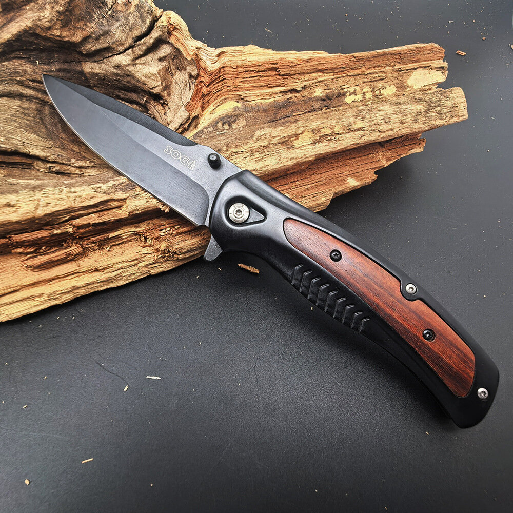 SOG DA315 Карманный нож с черным титановым покрытием, высокая твердость, для фруктов и вскрытия посылок