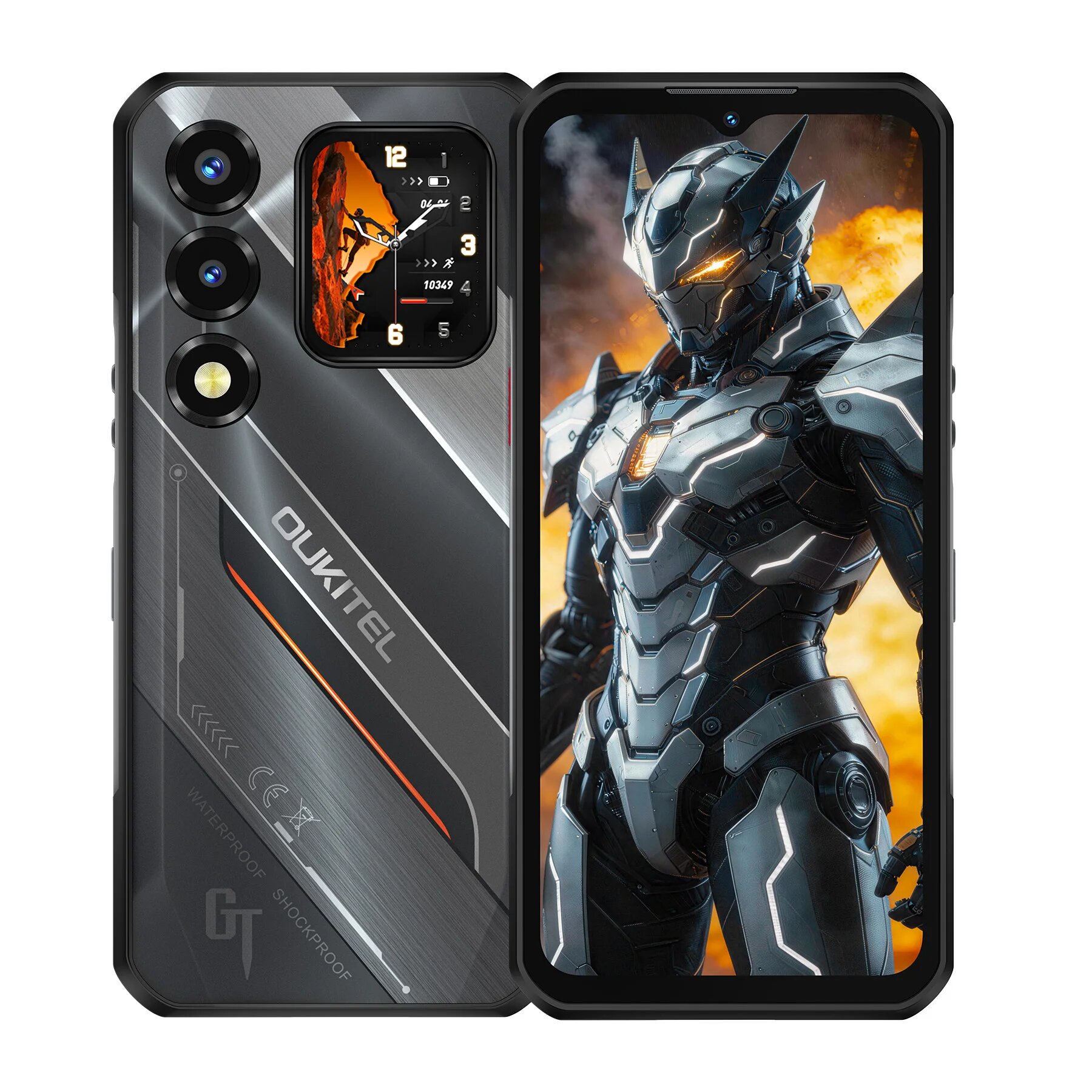 Смартфон OUKITEL WP66 11000 мАч 5G, защищенный, 36 (12+24) ГБ, 512 ГБ, 6,6-дюймовый FHD-экран, черный/оранжевый.