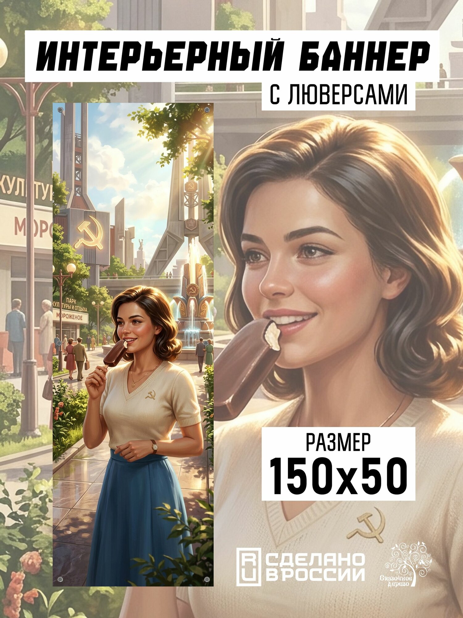 Постер интерьерный на стену панорамный Девушки из Аниме Кино Игр Мультфильмов, 150х50 см, баннерная ткань
