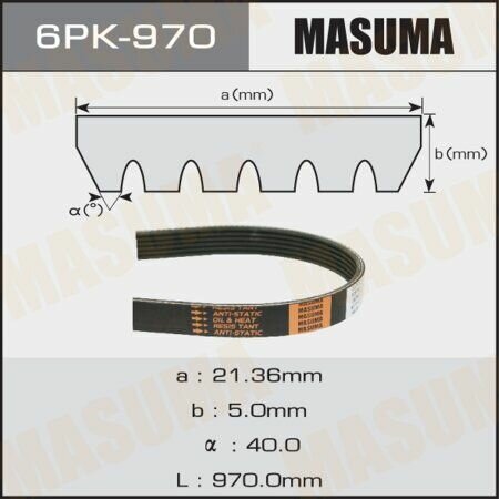 6PK-970 Ремень поликлиновой MASUMA
