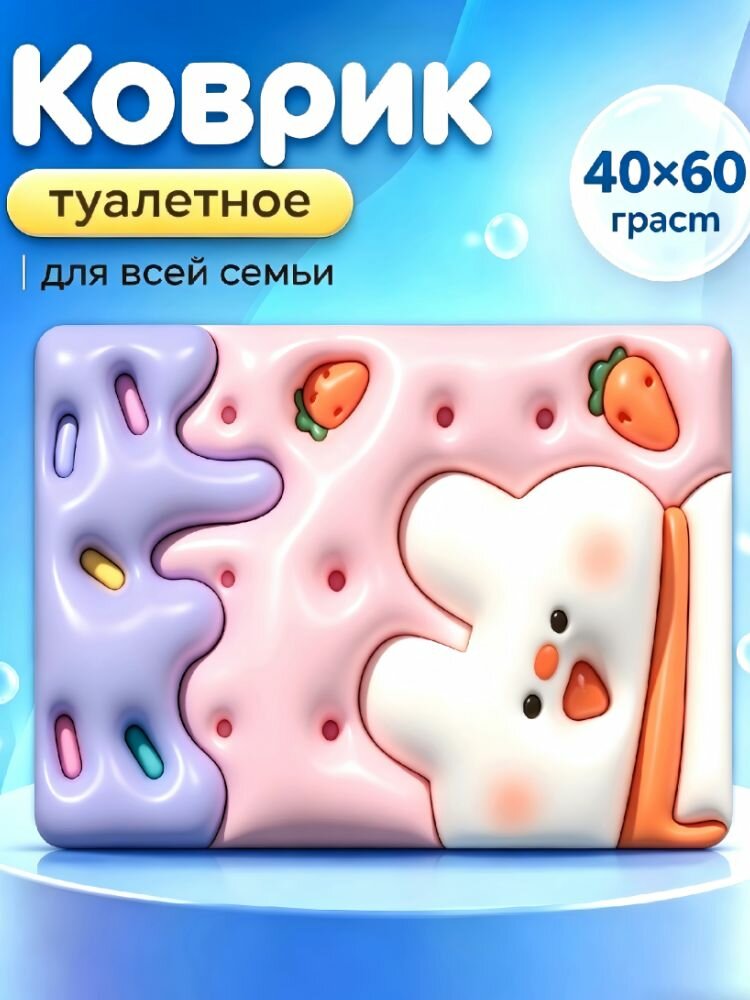 Коврик для ванной 3D милый 40x60 см