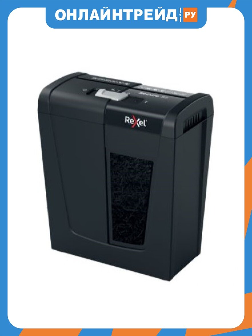 Шредер Rexel Secure S5 EU черный (секр. Р-2)/ленты/5лист./10лтр./скрепки/скобы