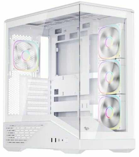 Компьютерный корпус 1STPLAYER GM7 (GM7-WH-3FN7R-W-1FN7-W) белый - Midi Tower, ATX, USB 2.0 Type A, USB 3.2 Gen 1 Type A, USB 3.2 Gen 2 Type C