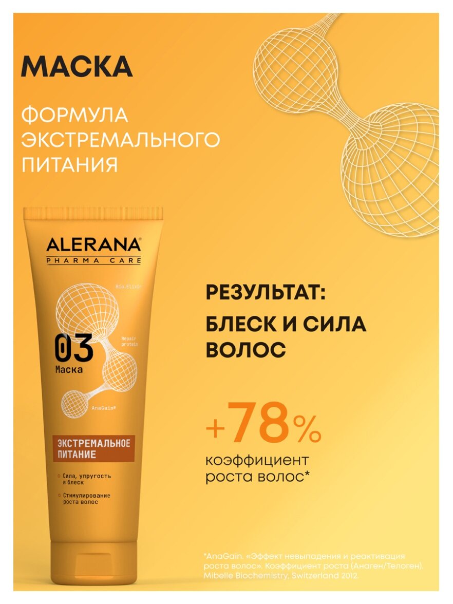 Маска для волос Alerana Pharma Care Формула экстремального питания, 260мл