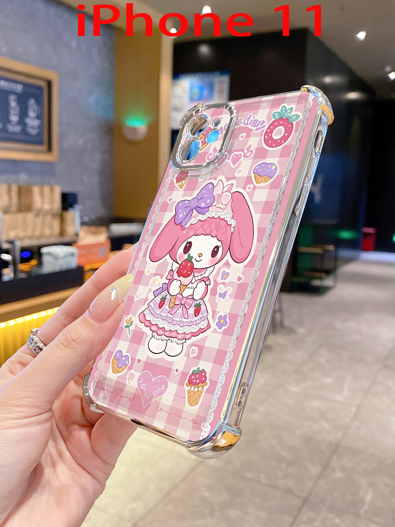 Мягкий чехол с покрытием для iPhone 11 с милой улыбкой Куроми и Мелоди.