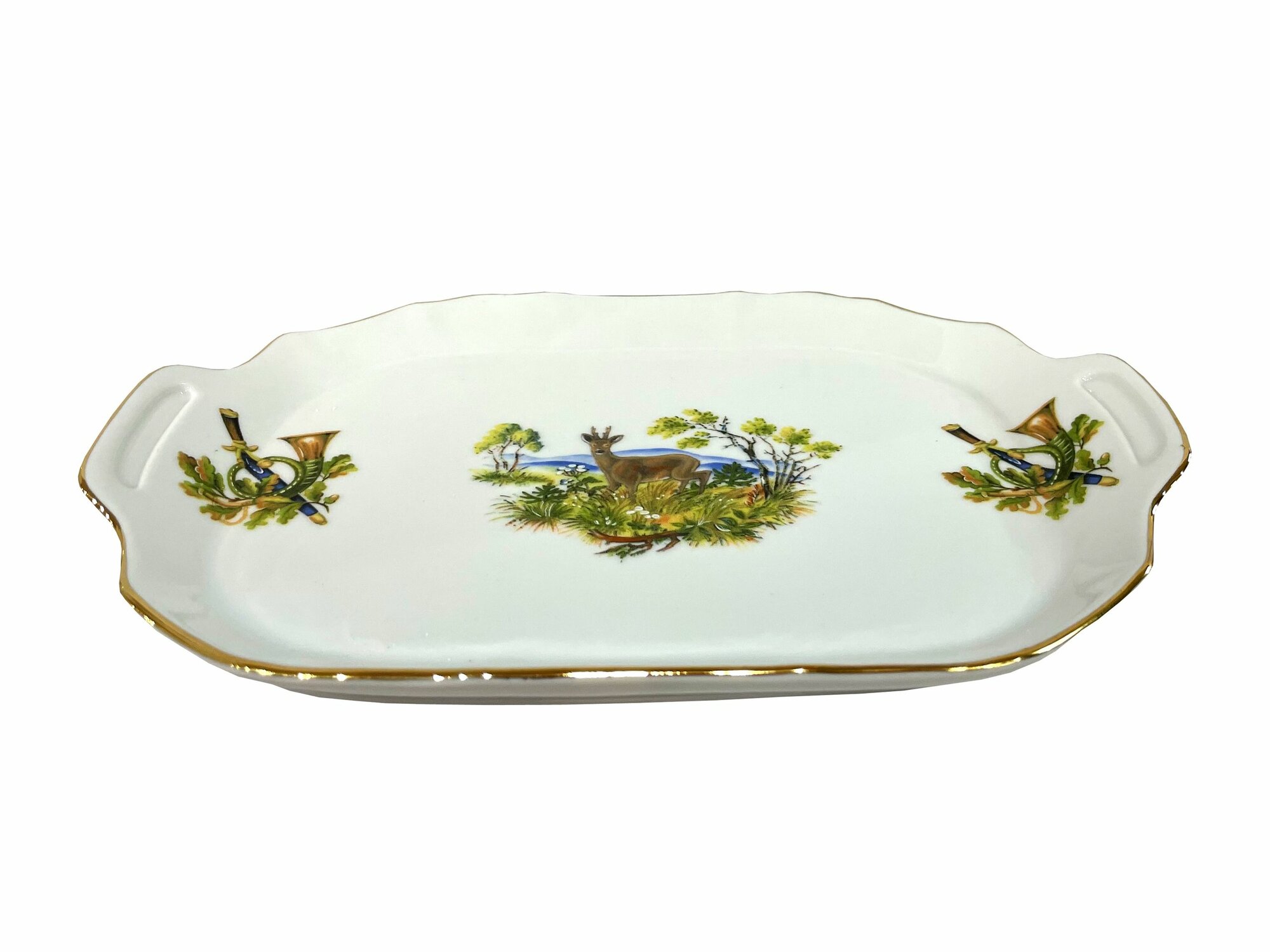 Поднос с ручками 23 см; Bernadotte; декор "Охотничьи сюжеты"