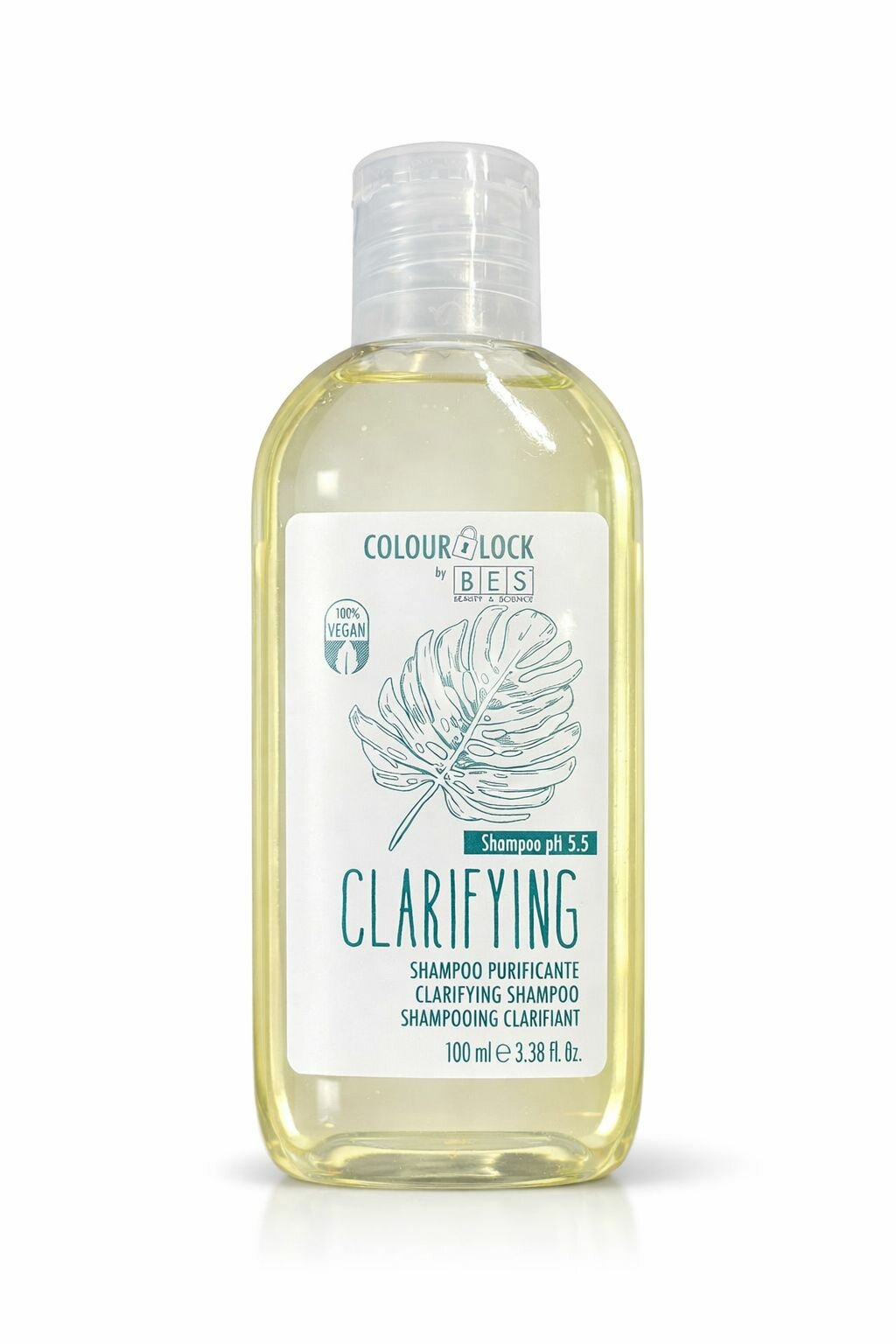 BES Профессиональный безсульфатный шампунь COLOUR LOCK CLARIFYING (pH 5.5) для окрашенных волос и блонда, 100 мл