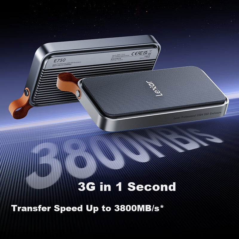 Lexar E750 USB4 M.2 NVMe портативный корпус жесткого диска 40 Гбит/с Thunderbolt 4 тихая система охлаждения для