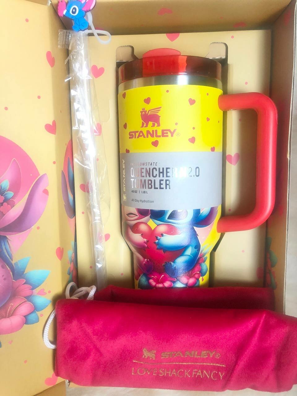Термокружка STANLE В Подарочной Коробке 40 OZ 1.18 L Hello Stitch
