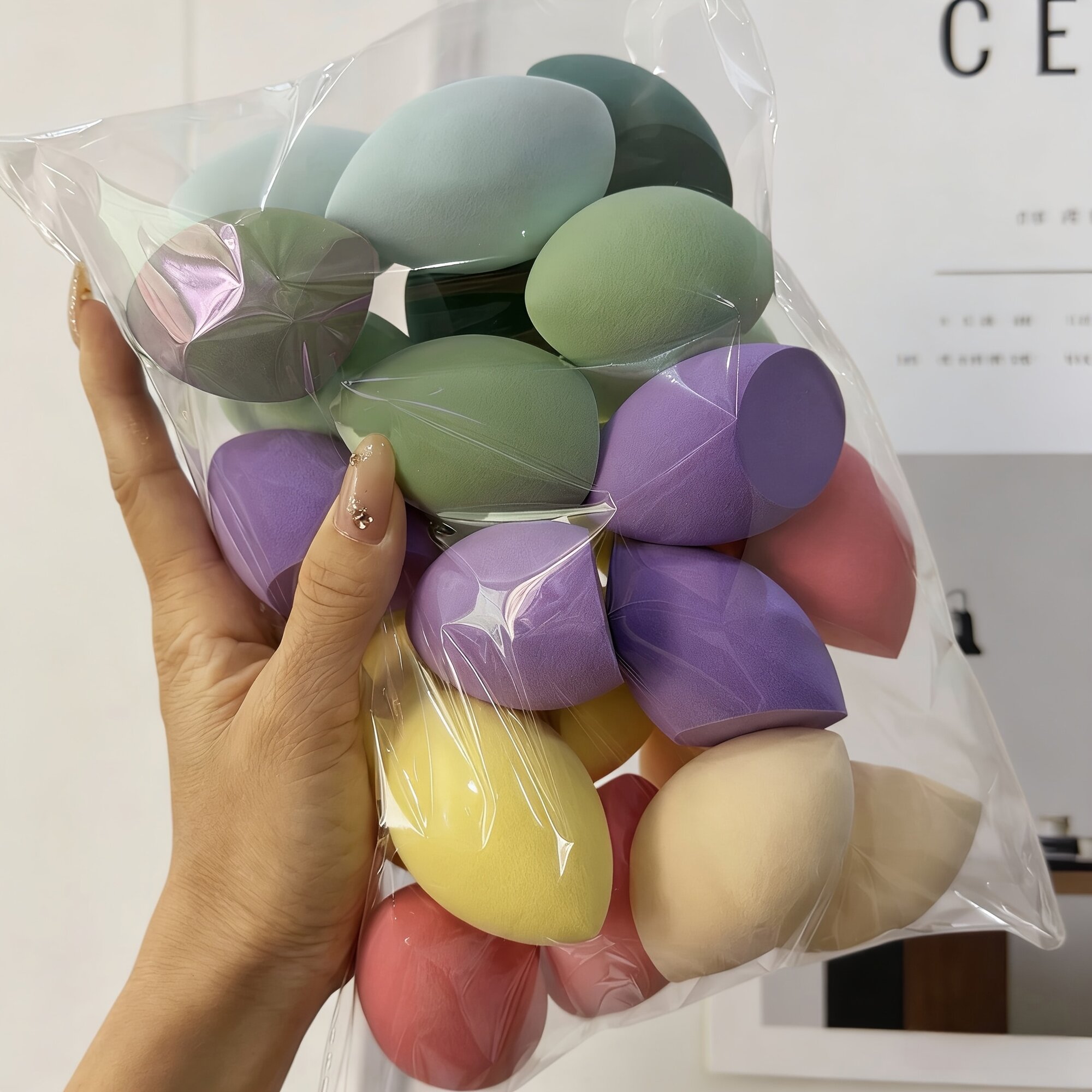 14pcs Ycisheng Многофункциональный набор спонжей для макияжа, супермягкие, не впитывают пудру, для тонального крема, BB-