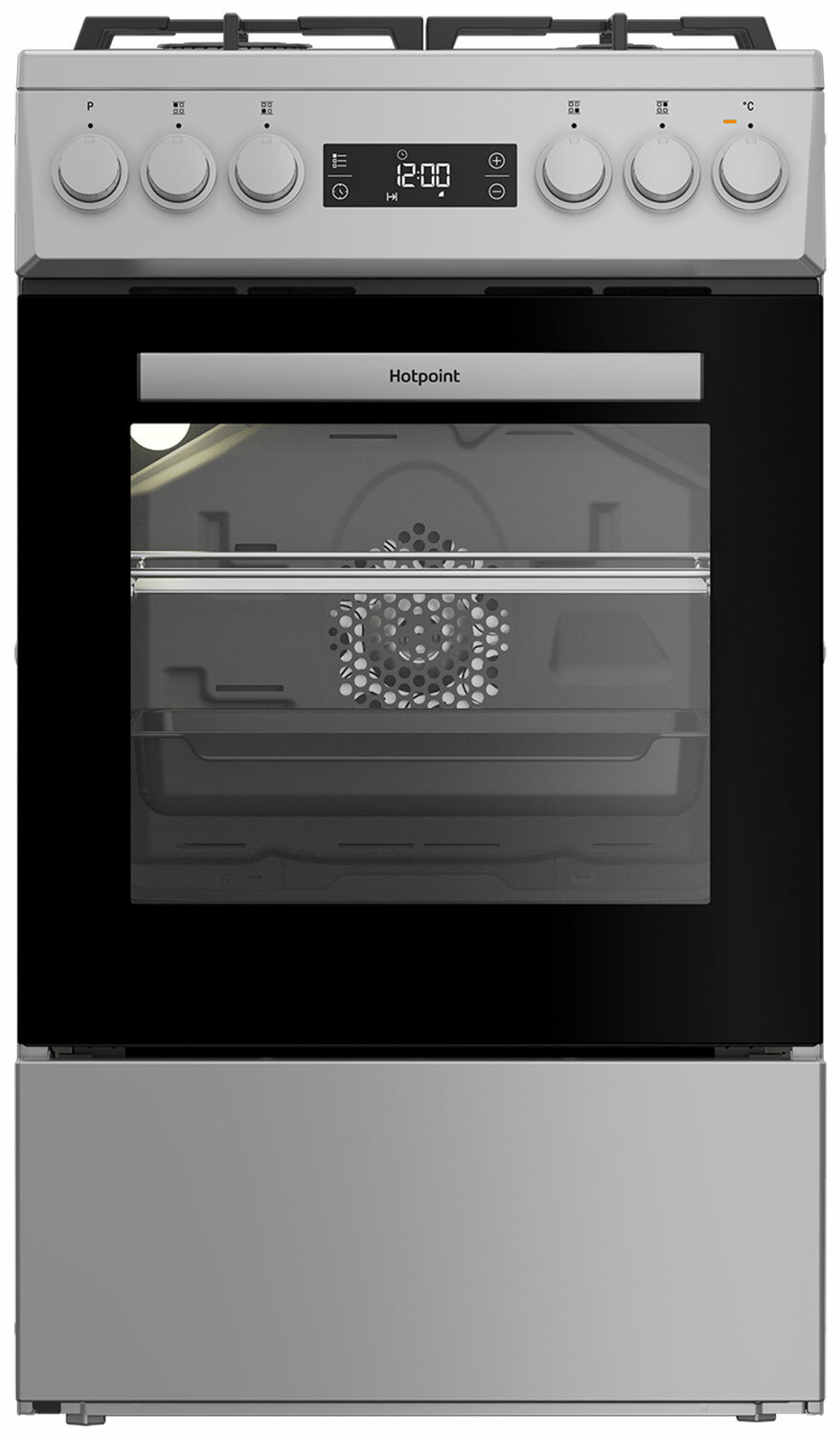 Комбинированная плита Hotpoint HSG5F1HX, серебристый