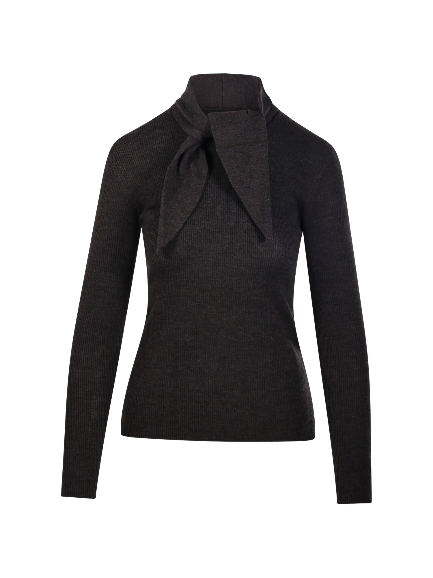 Свитер Ribbed-knit tie-neck sweater
